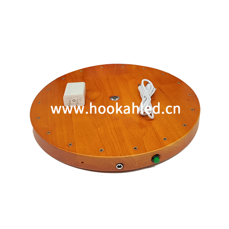 12 inch Wooden LED Light Base,Diameter 30cm Hookah Laser Light Base（12 ...