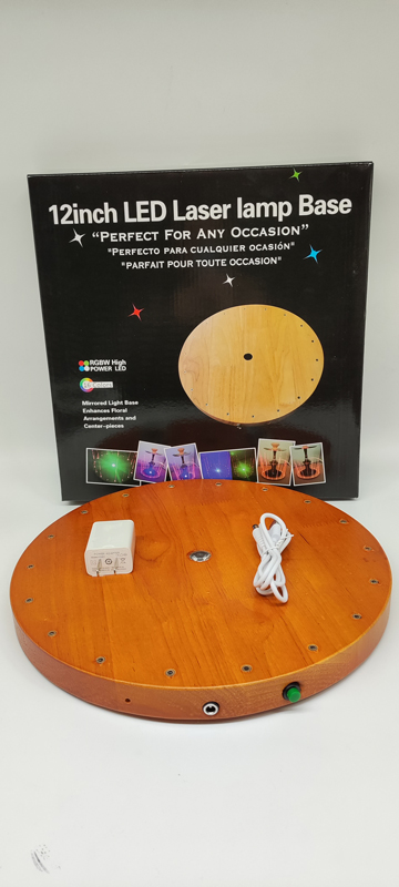 12 inch Wooden LED Light Base,Diameter 30cm Hookah Laser Light Base（12 ...
