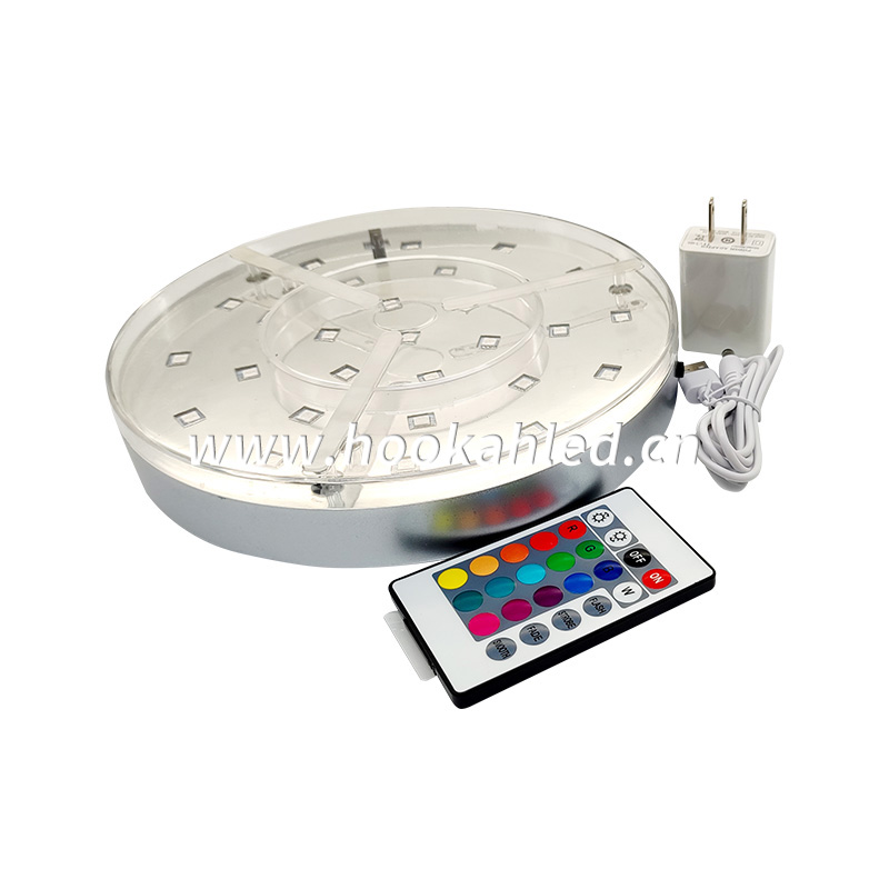 LED Light Base 6 inch Round Rechargeable RGB Multicolor LED Uplight ...